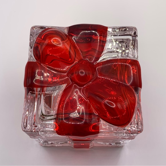 Godinger | Holiday | Godinger Glass Gift With Red Bow Trinket Box Candy ...